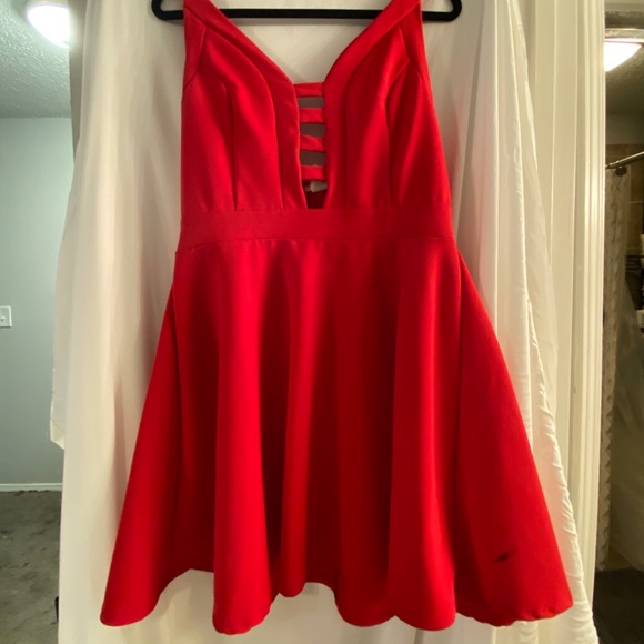 Dresses | Red Keyhole Dress | Poshmark